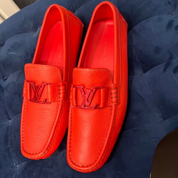 Louis Vuitton | Shoes | Mens Louis Vuitton Red Leather Driver | Poshmark